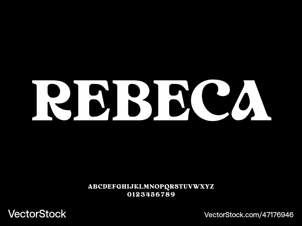 Elegant curved serif style display font Royalty Free Vector
