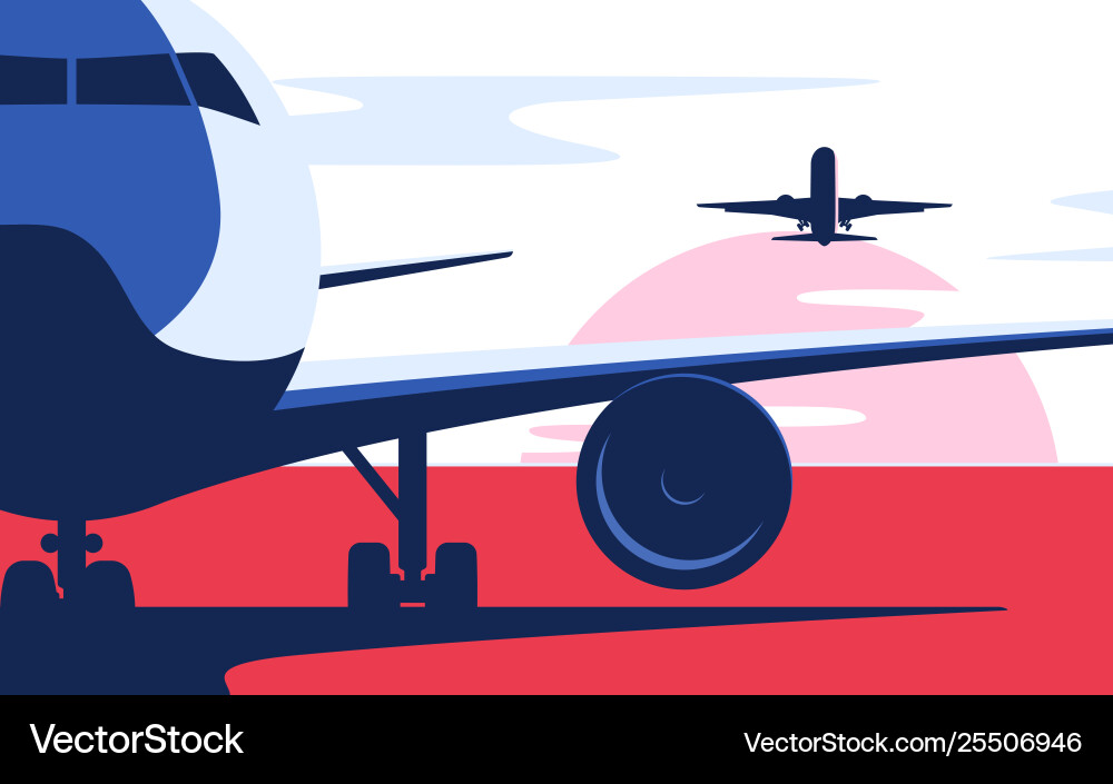 Flat style airliner Royalty Free Vector Image - VectorStock
