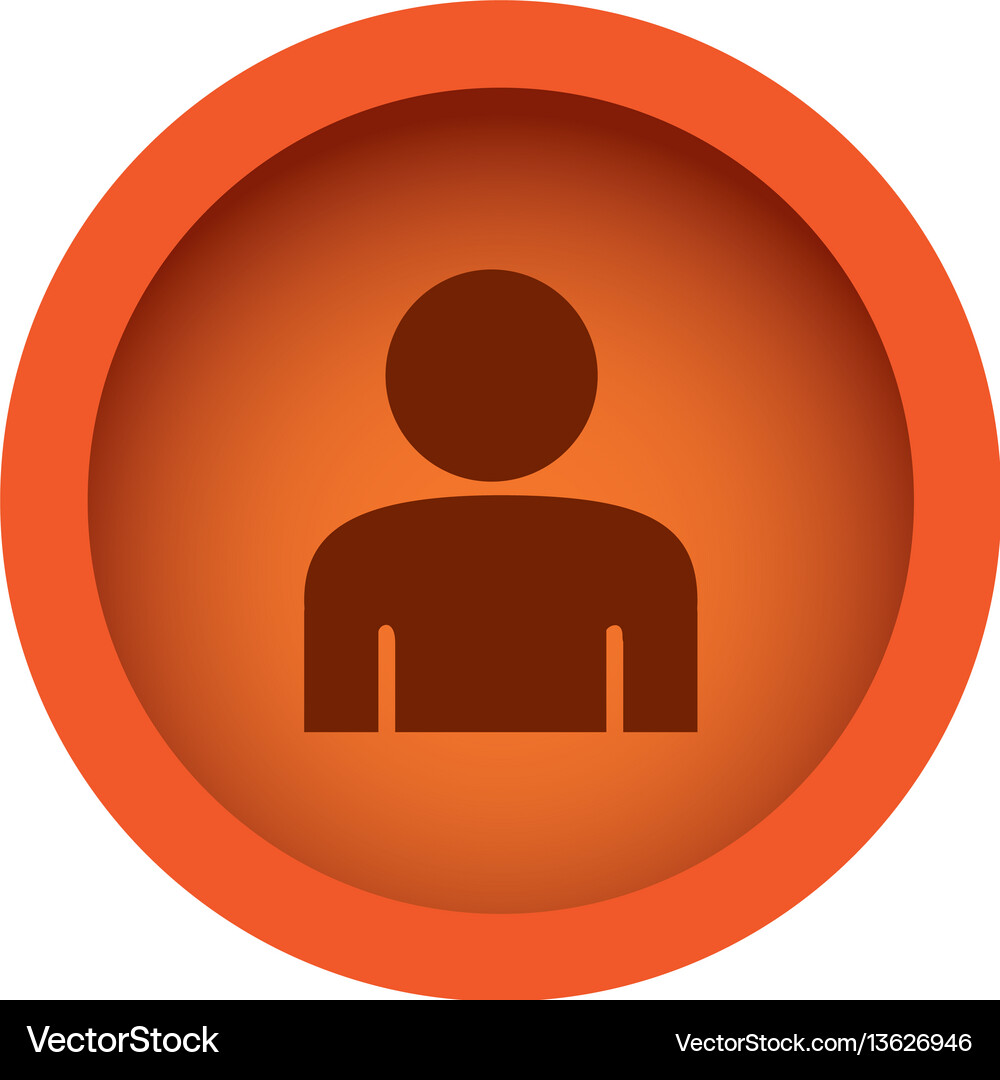 Orange color circular frame with silhouette half Vector Image