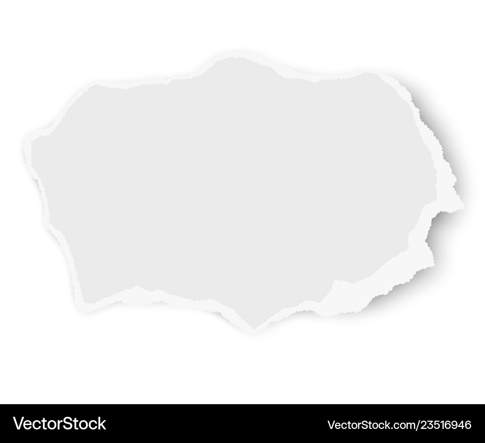 Ripped paper fragment isolated on white Royalty Free Vector