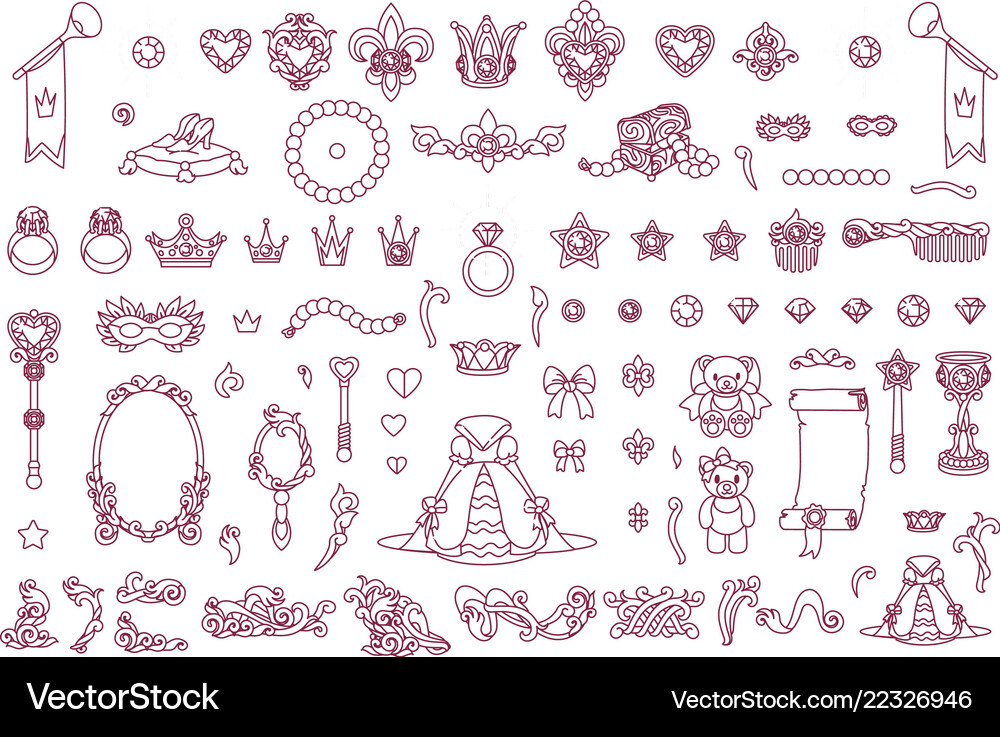 Royal jewelry collection Royalty Free Vector Image