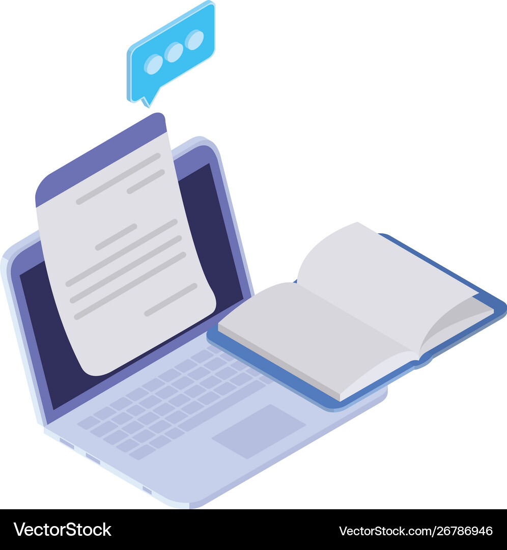 Set icons with laptop on white background Vector Image