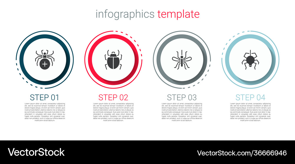 Set spider mite mosquito and business Royalty Free Vector