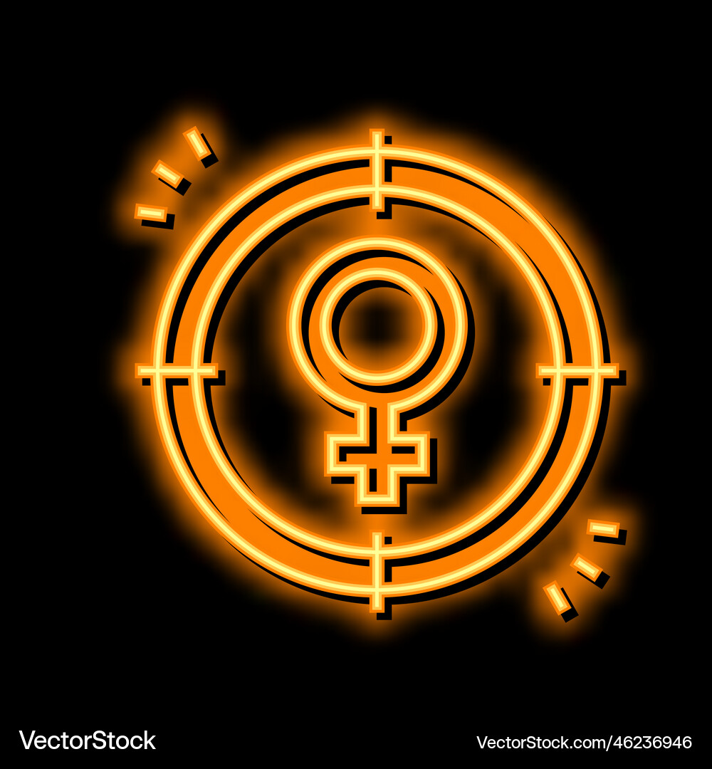 Sexism social problem neon glow icon Royalty Free Vector