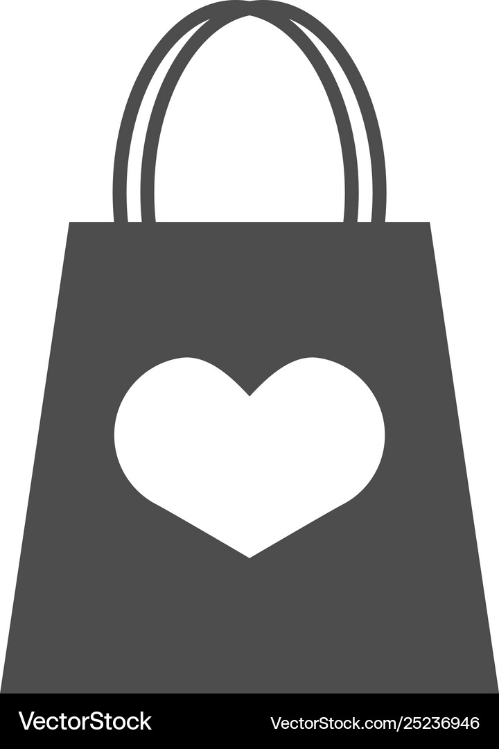 Shopping bag icon black and white Royalty Free Vector Image