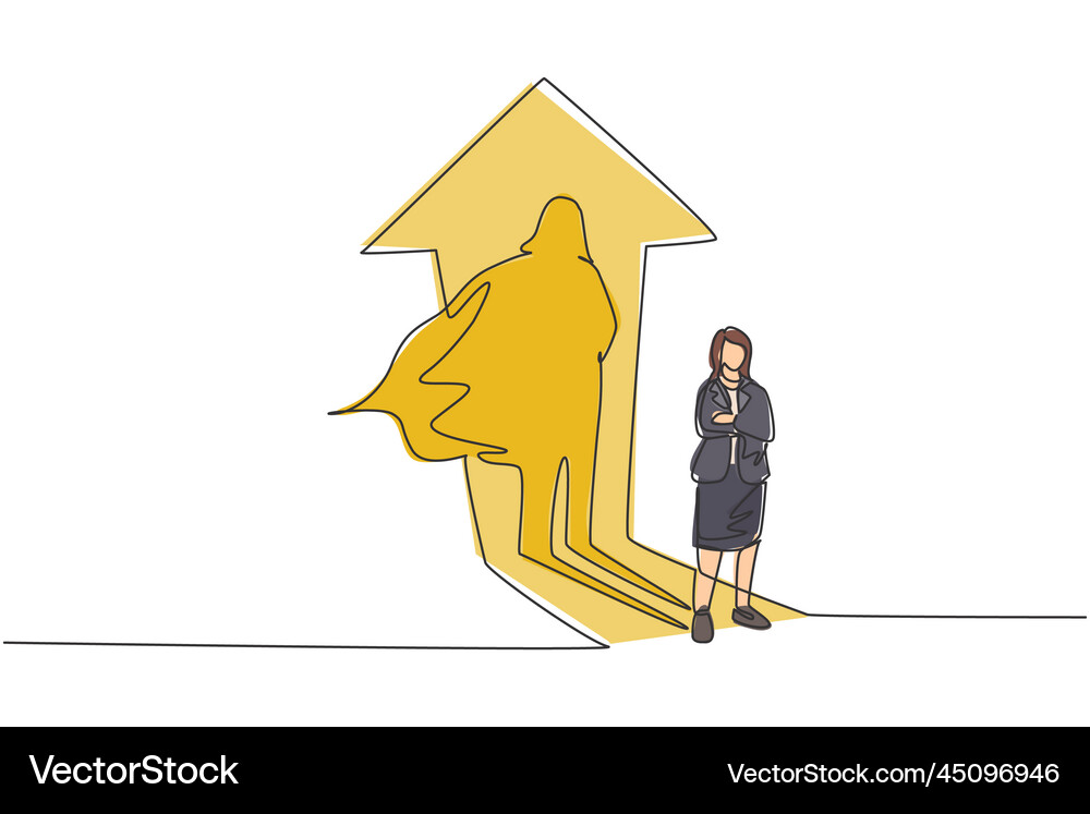 Single one line drawing of young smart Royalty Free Vector