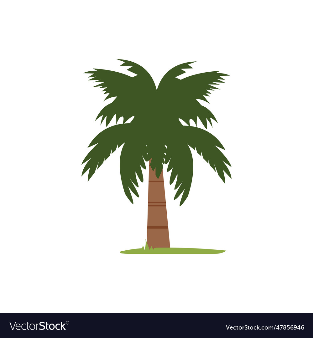Single palm tree in flat design style Royalty Free Vector
