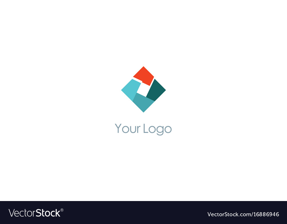 Square technology colored logo Royalty Free Vector Image