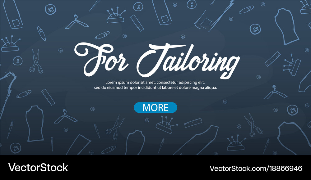 Tailor and seamstress banner sewing kit Royalty Free Vector