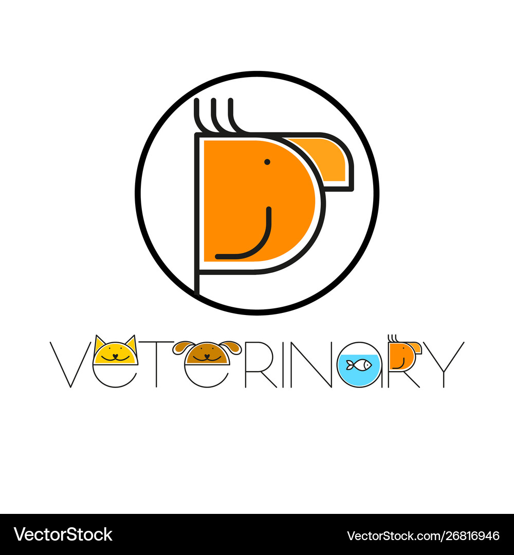 Veterinary design template Royalty Free Vector Image