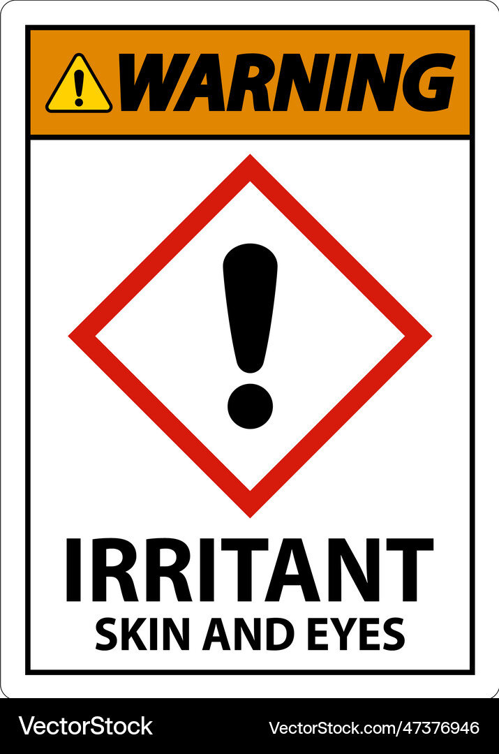 Warning irritant ghs sign on white background Vector Image