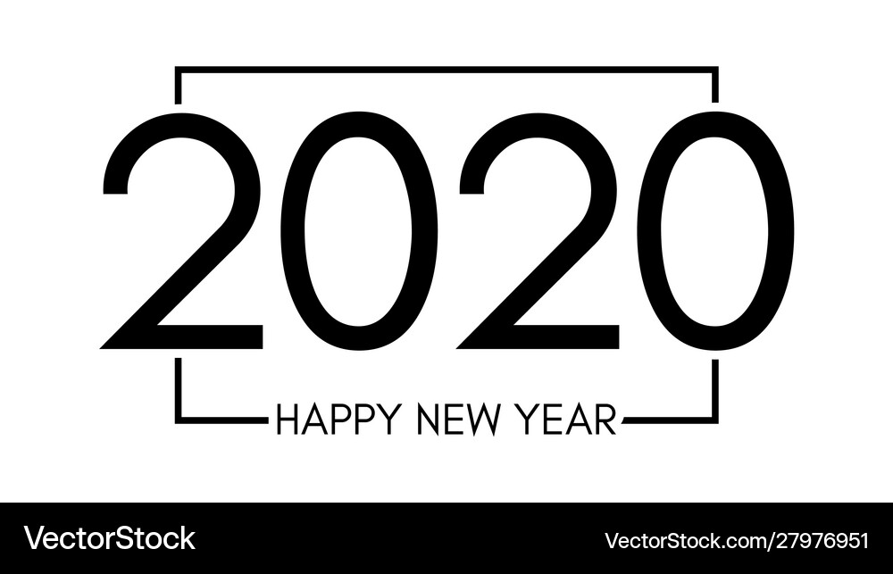 2020 happy new year logo text design Royalty Free Vector