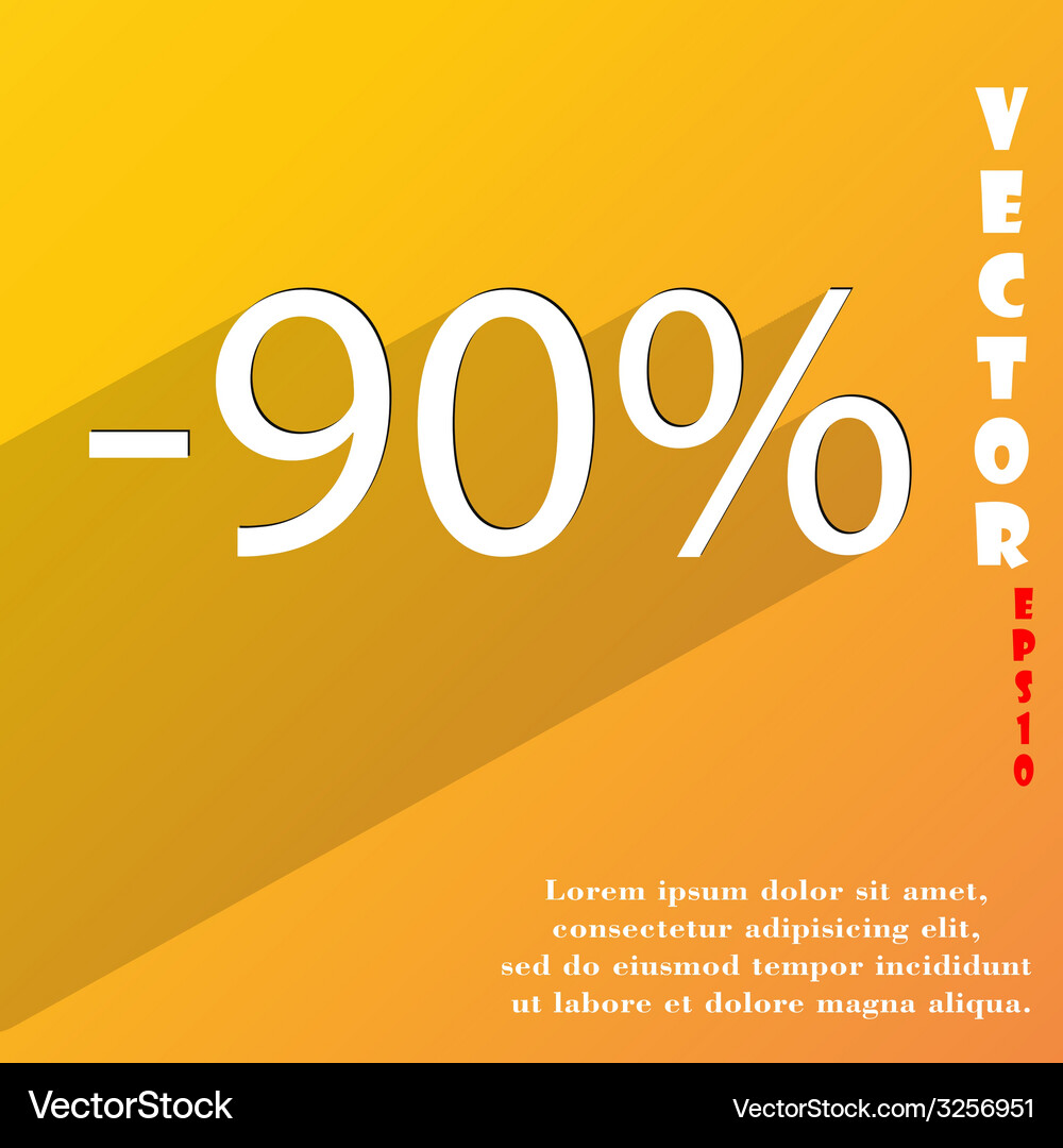90 percent discount icon symbol flat modern web Vector Image