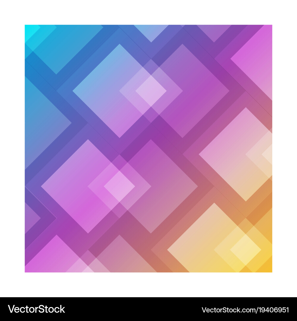 Abstract geometric square overlap on colorful Vector Image