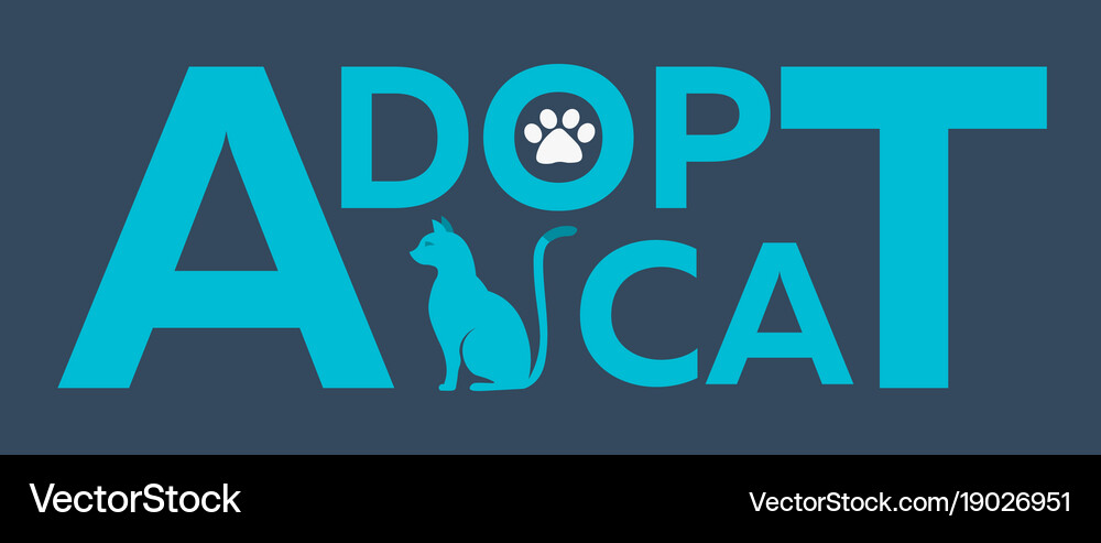Adopt logo dont shop cat adoption concept Vector Image