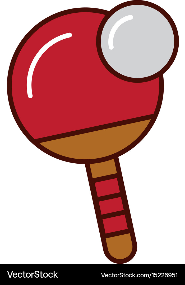 Brightly ping pong paddle and ball Royalty Free Vector Image