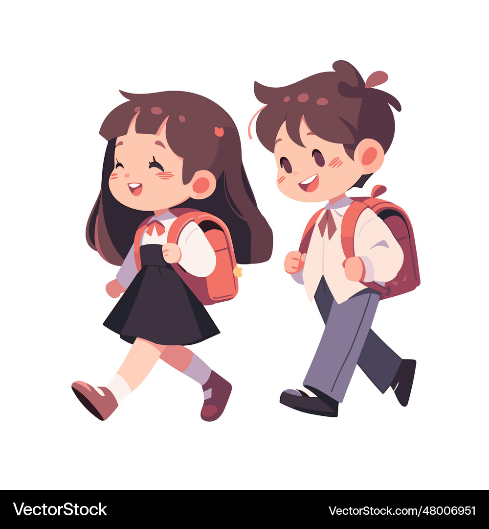Children go to school Royalty Free Vector Image