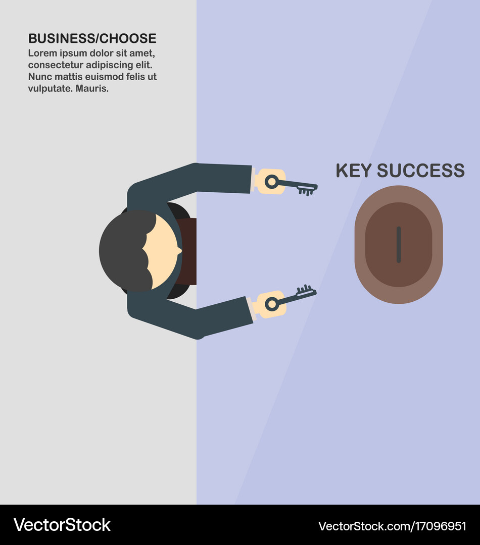 Choose the key for team success Royalty Free Vector Image