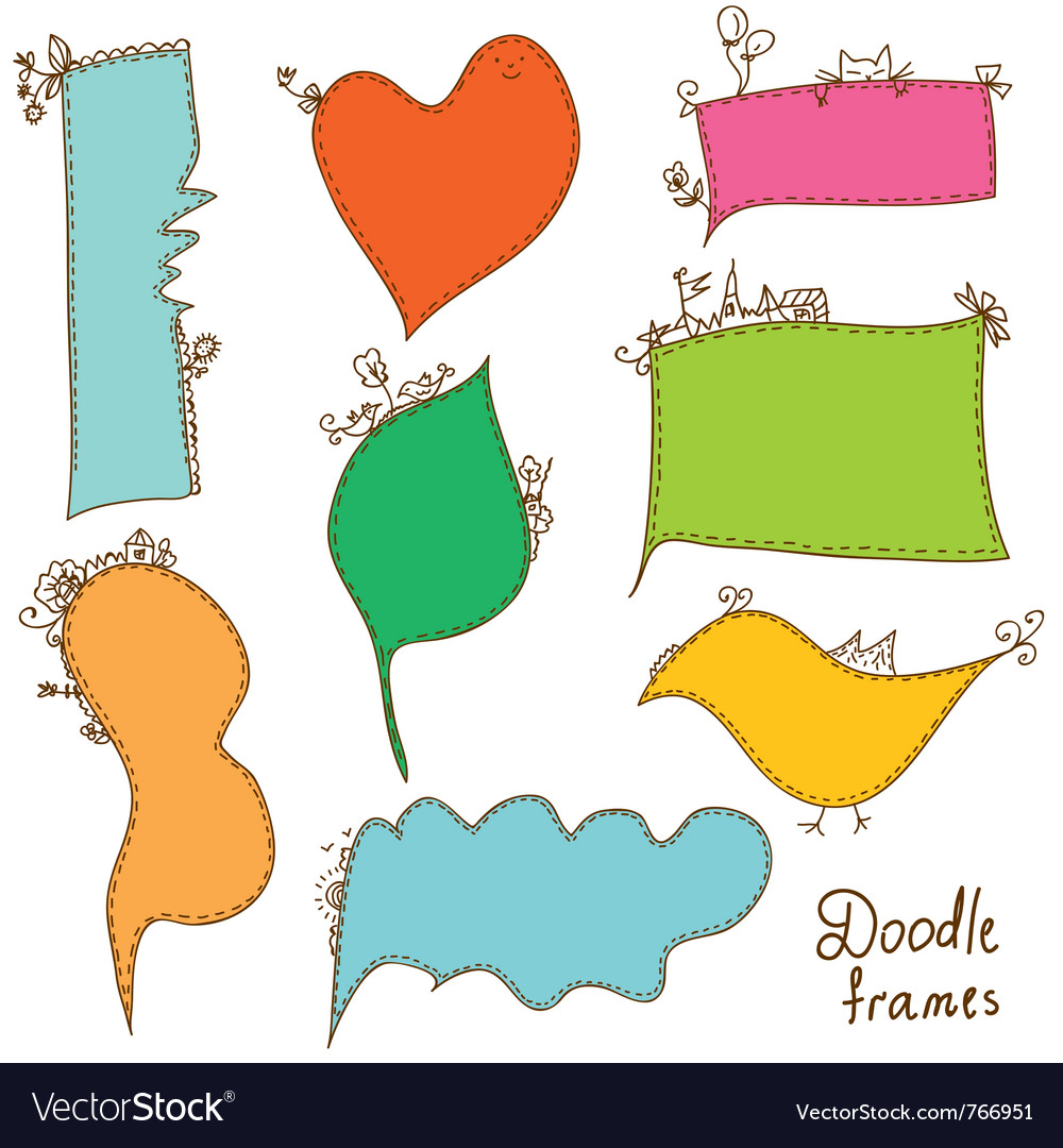 Cute hand drawn frames Royalty Free Vector Image