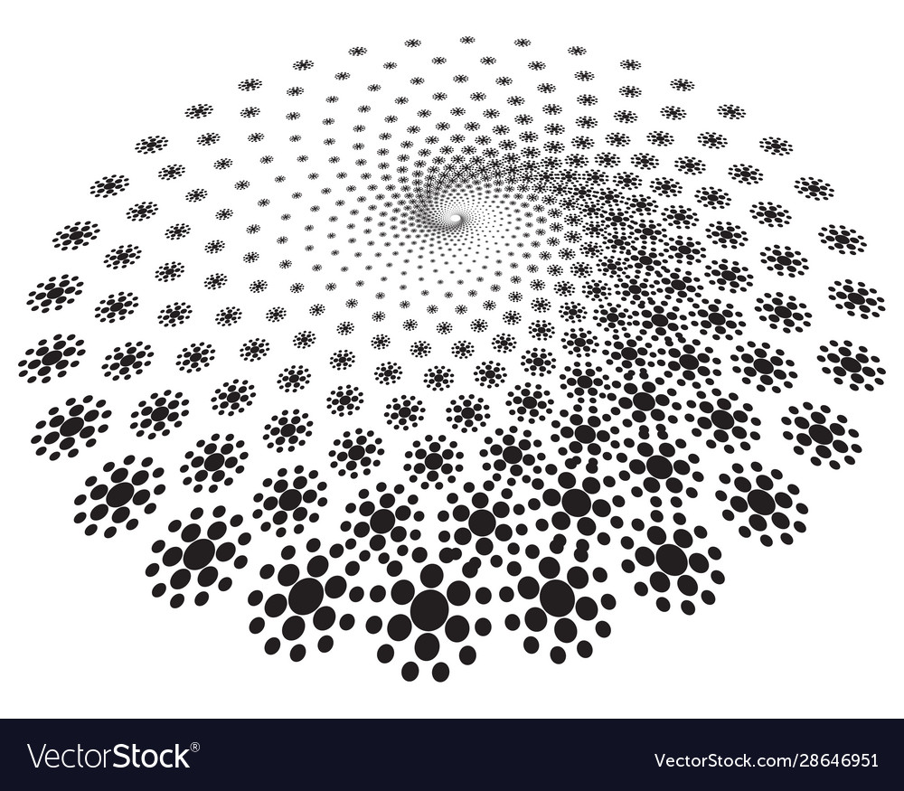 Dotted halftone spiral pattern or texture Vector Image