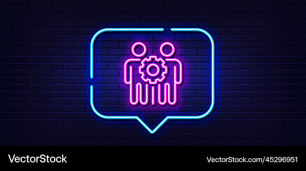 Employees teamwork line icon collaboration sign Vector Image