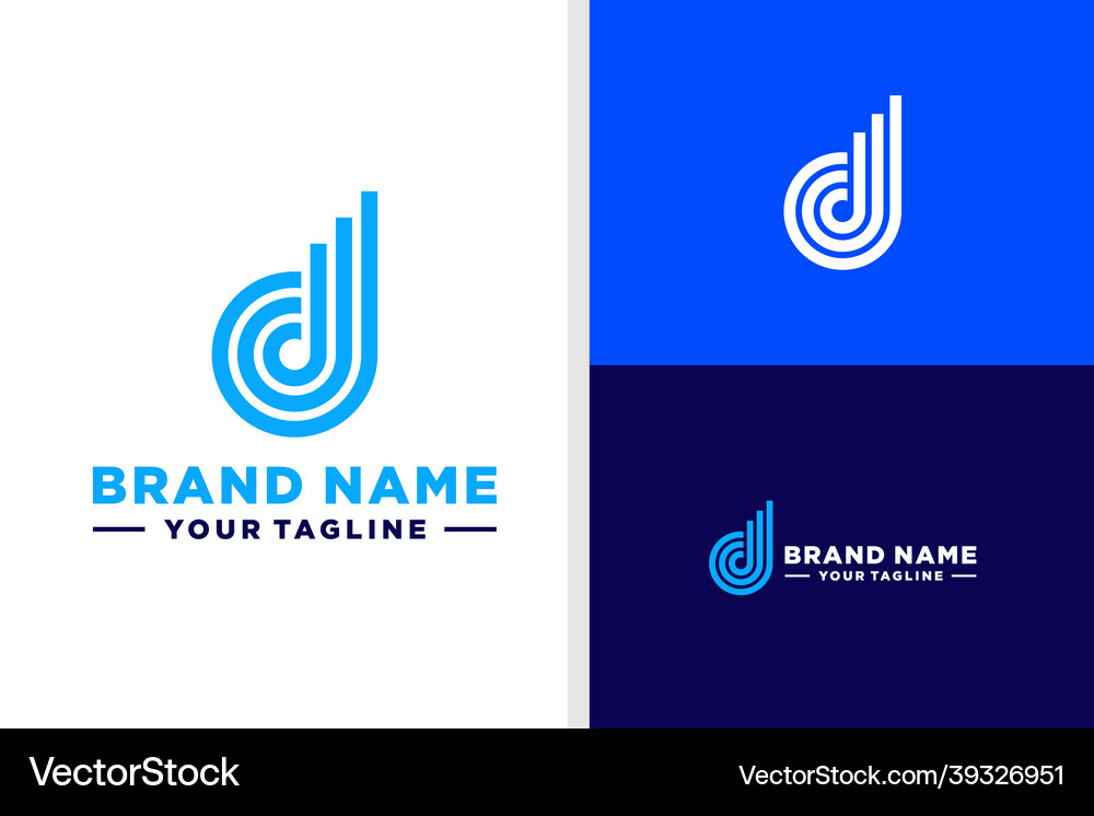 Letter d logo investment graphic chart Royalty Free Vector
