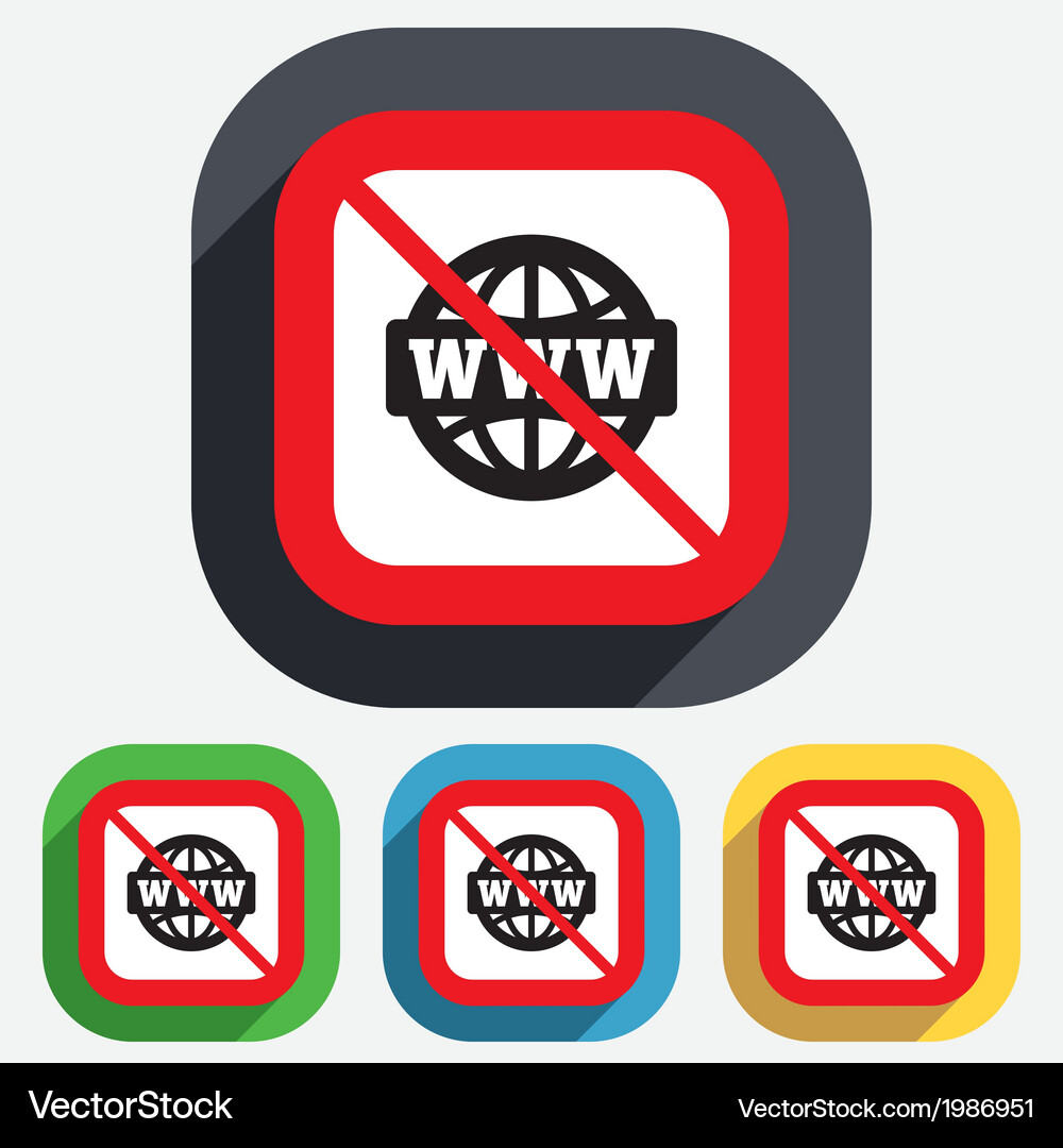 No internet www sign icon world wide web Vector Image