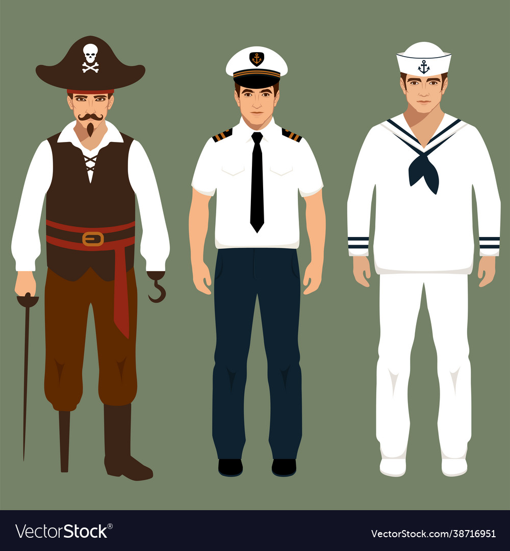 Pirate Captain And Sailor Royalty Free Vector Image