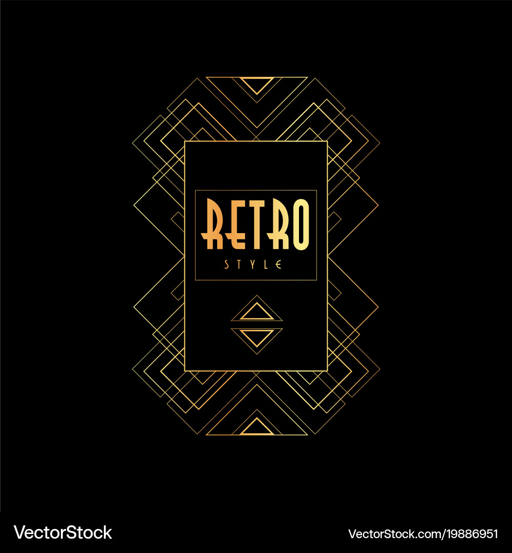 Retro style gold and black Royalty Free Vector Image