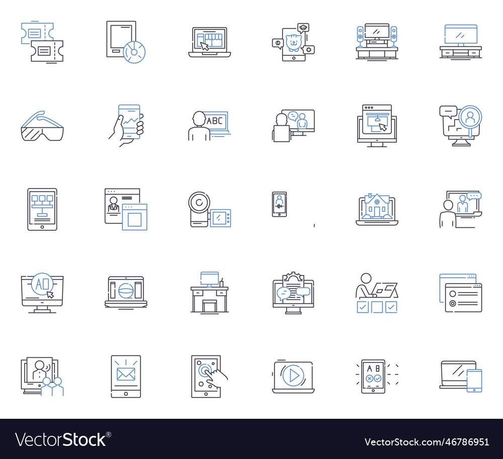 Visual aids line icons collection charts Vector Image