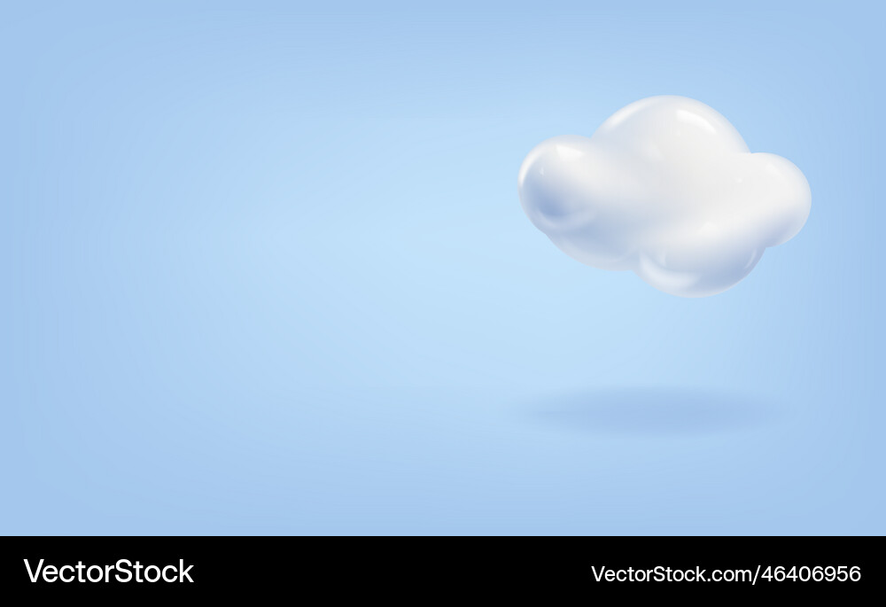 3d cloud on a blue background place for text Vector Image