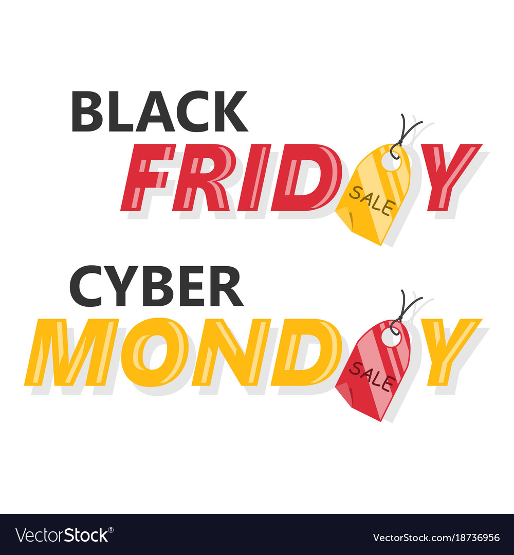 Black friday and cyber monday Royalty Free Vector Image