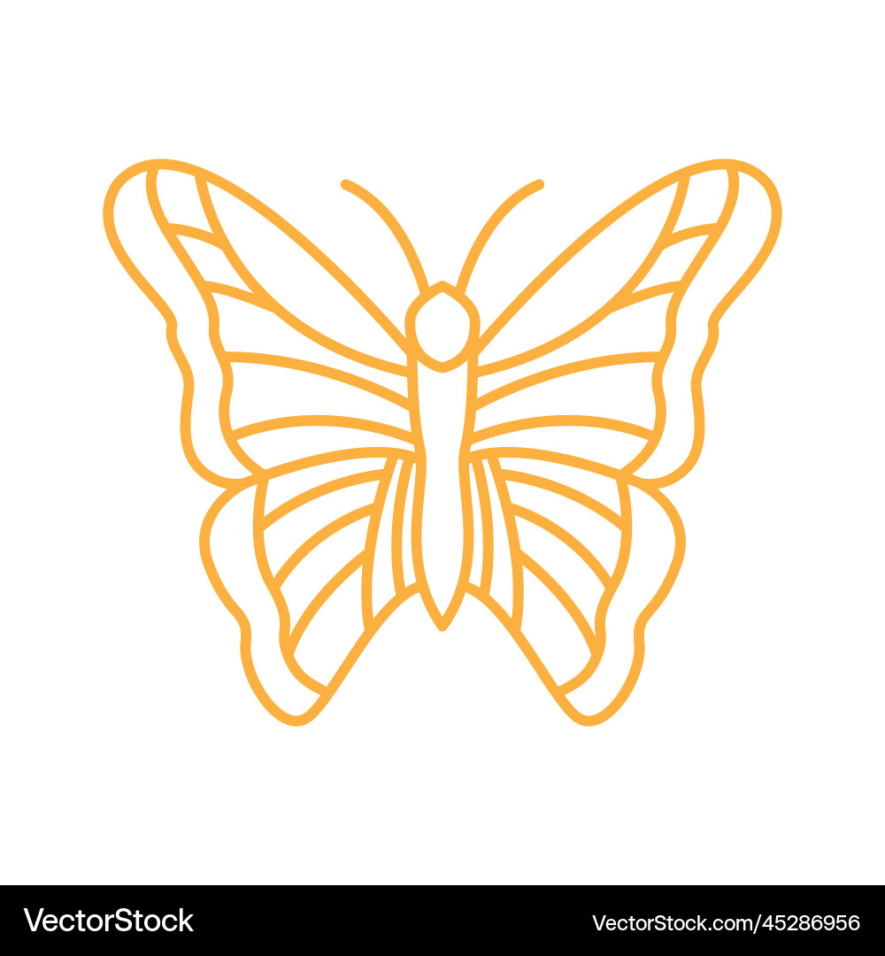 Butterfly line art icon logo Royalty Free Vector Image