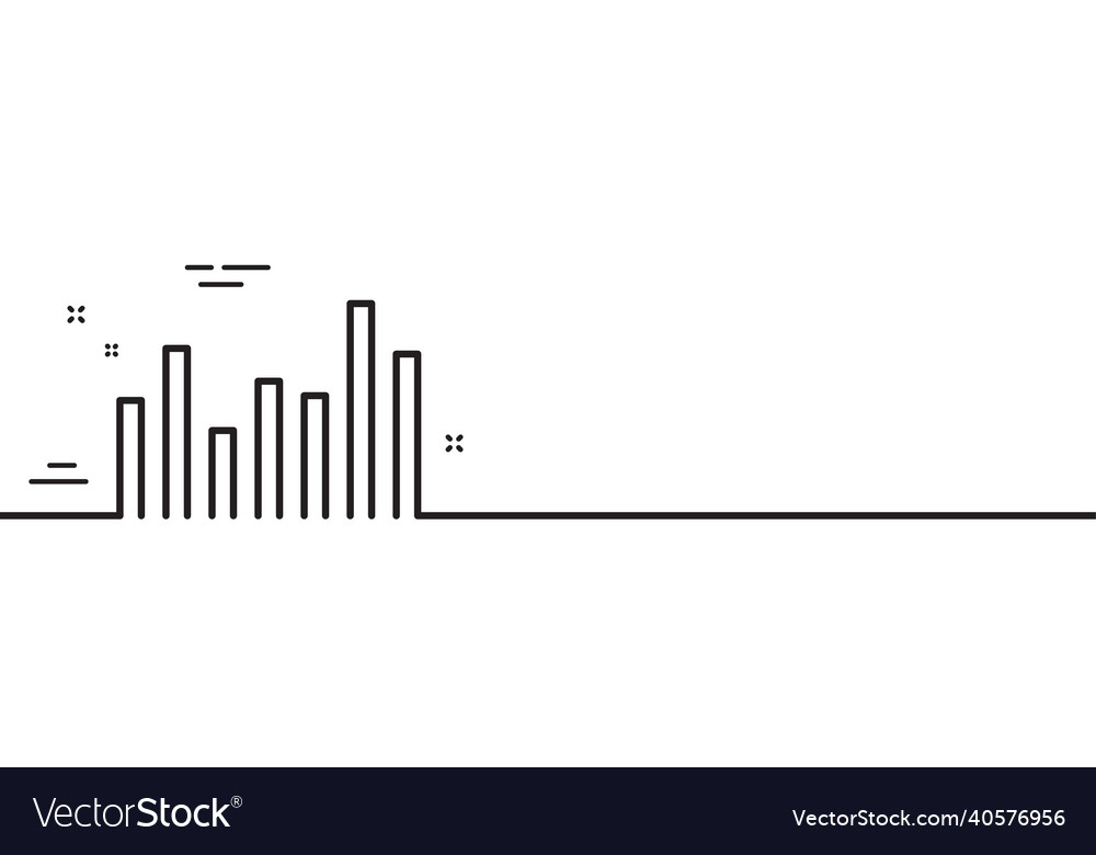 Column chart line icon financial graph minimal Vector Image