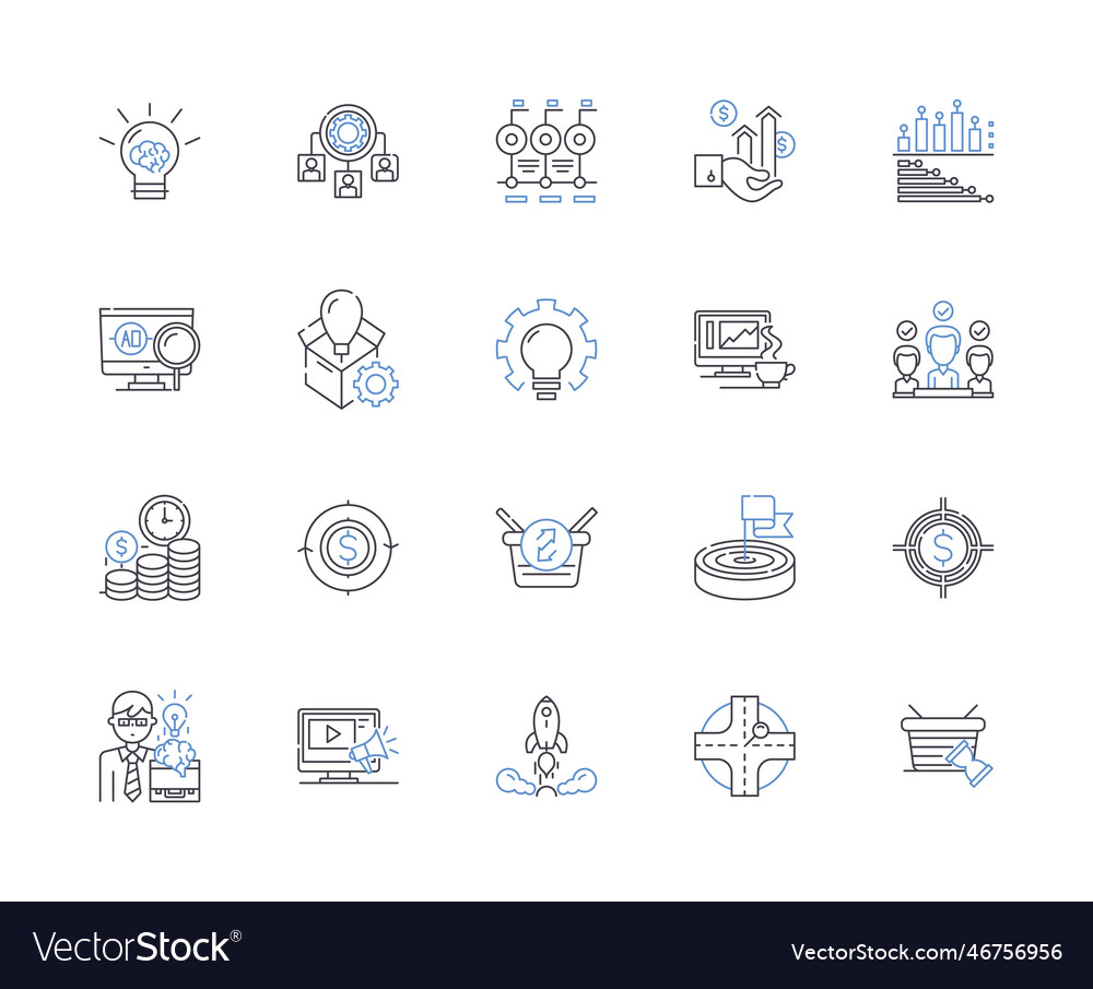 Event management outline icons collection Vector Image