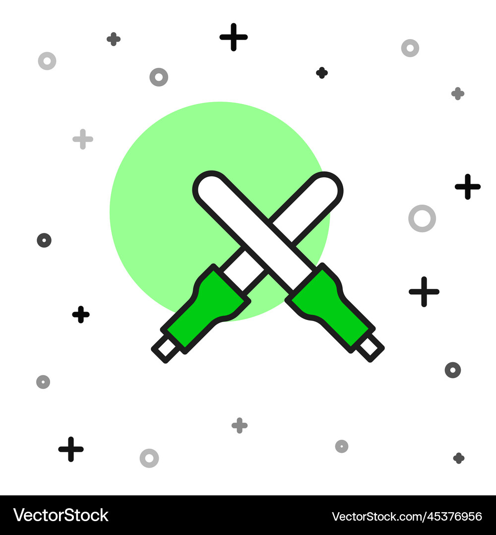 Filled outline marshalling wands for the aircraft Vector Image