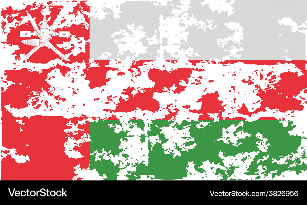 Flag of oman with old texture Royalty Free Vector Image