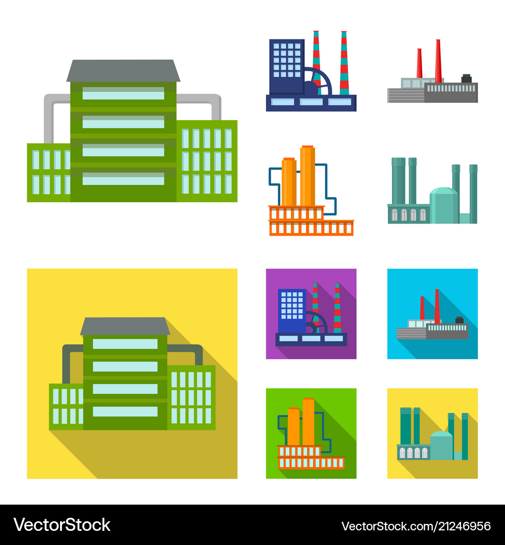 Industry productionfactory set collection icons Vector Image