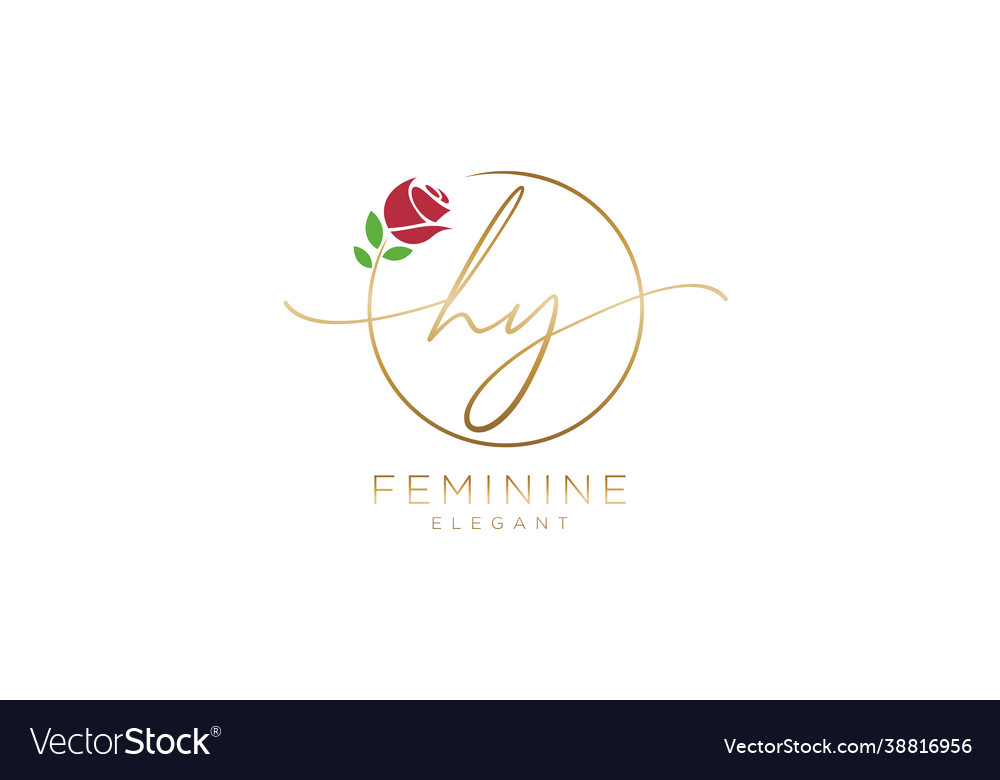 Initial hy feminine logo beauty monogram Vector Image Initial hy feminine logo beauty monogram Vector Image