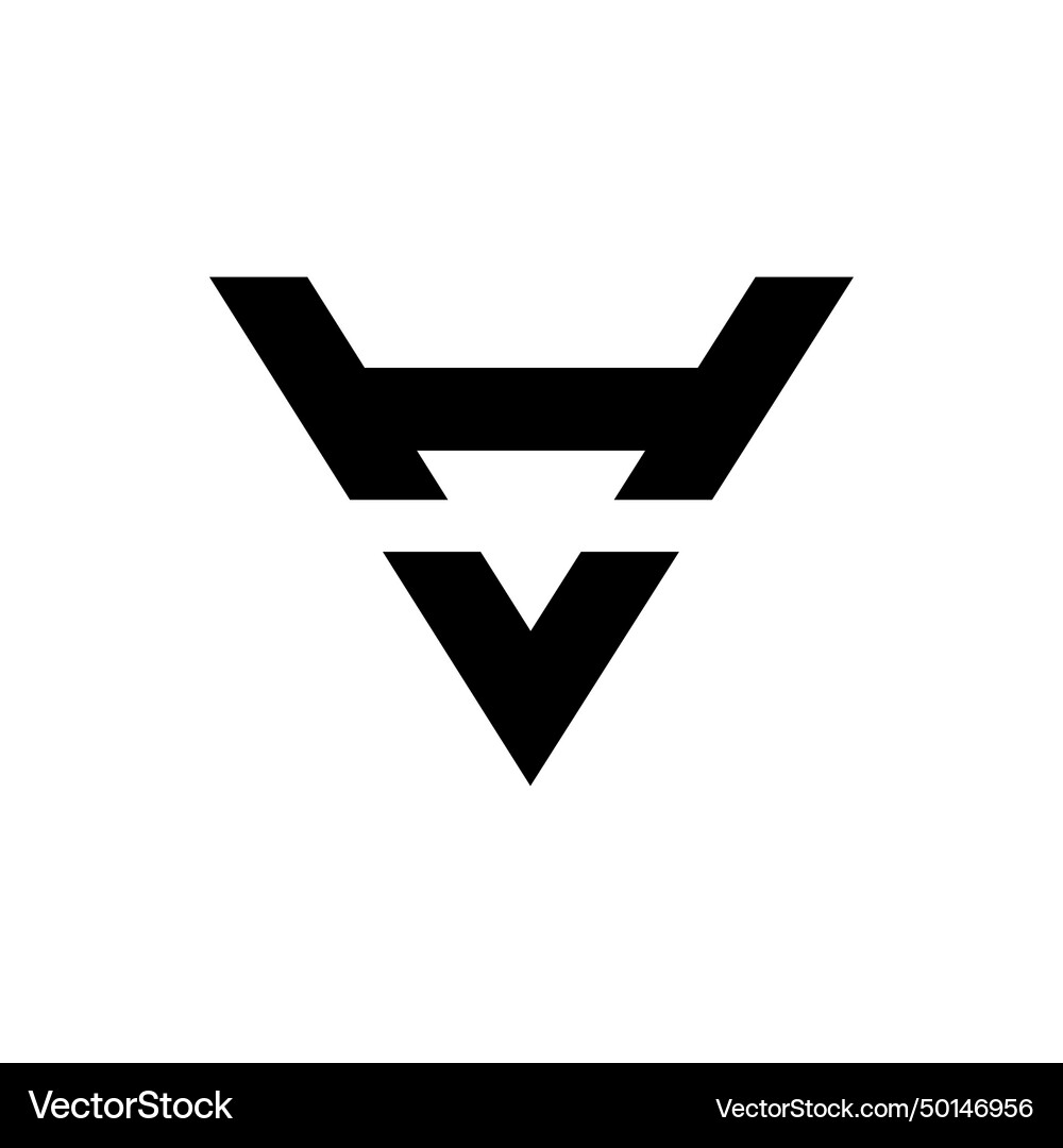 Letter vh with unique modern shapes alphabet Vector Image