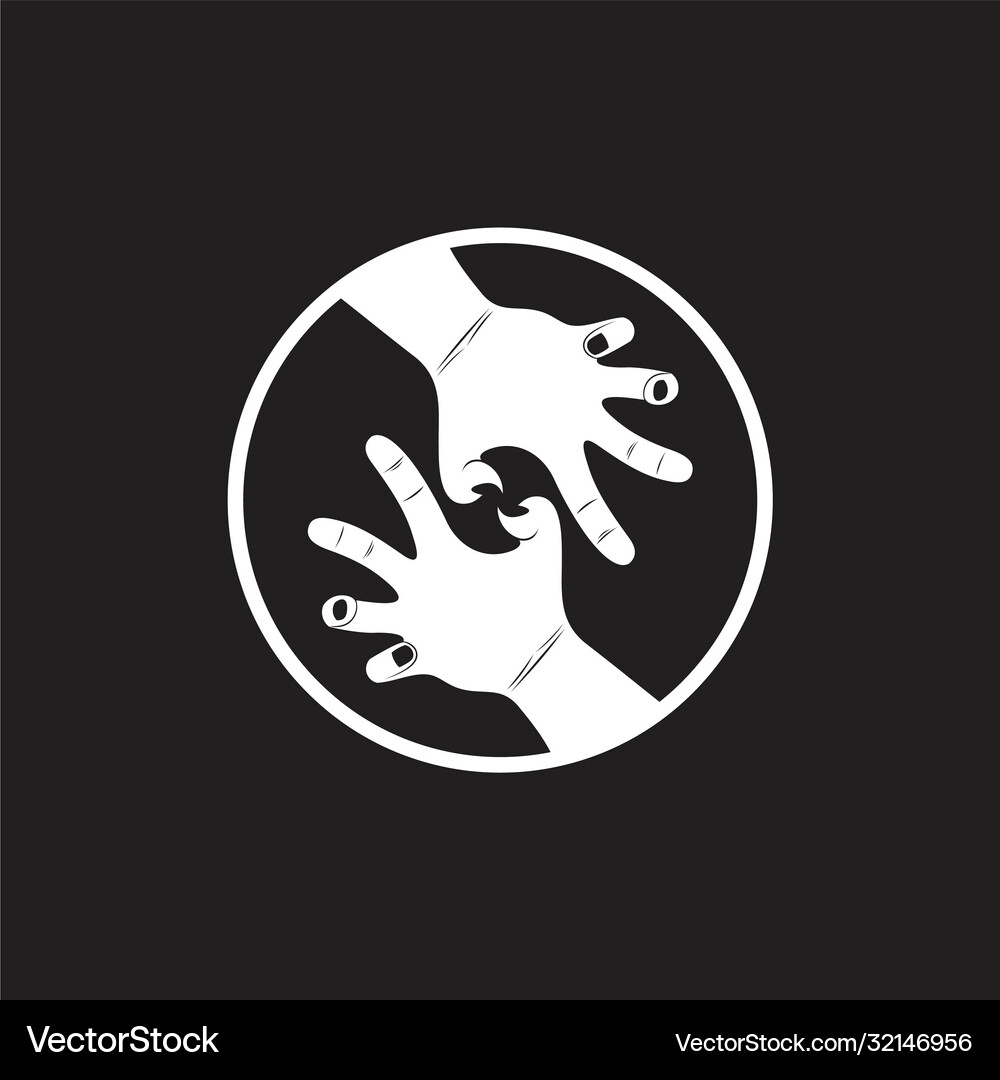 Linked grunge violence scary hand symbol Vector Image