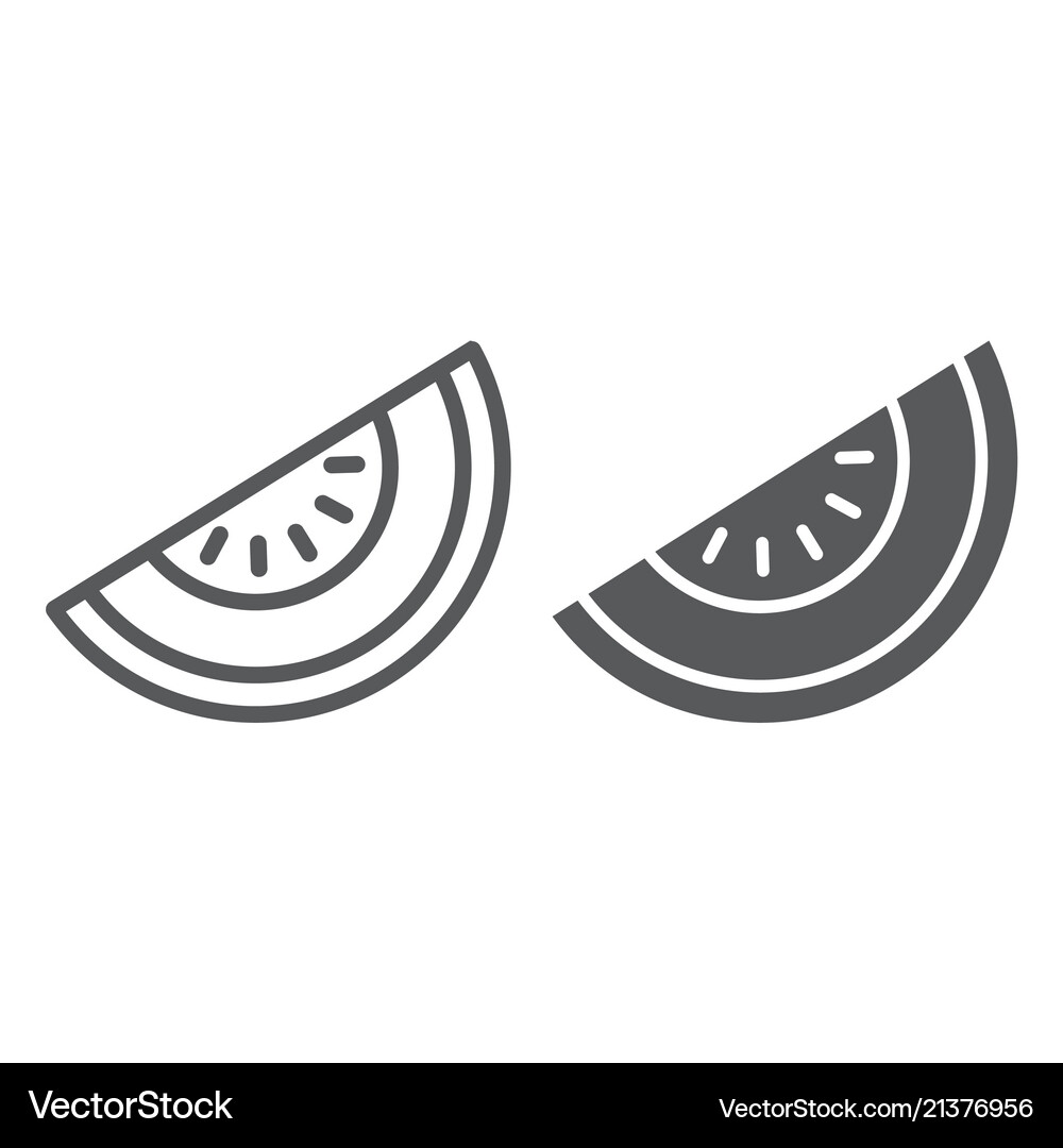 Melon line and glyph icon fruit vitamin Royalty Free Vector