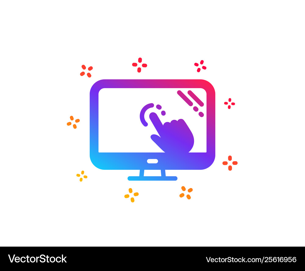 Touch screen icon online quiz test sign Royalty Free Vector
