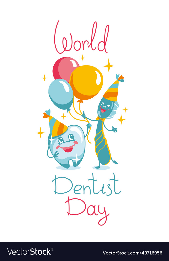World dentist day greeting card Royalty Free Vector Image