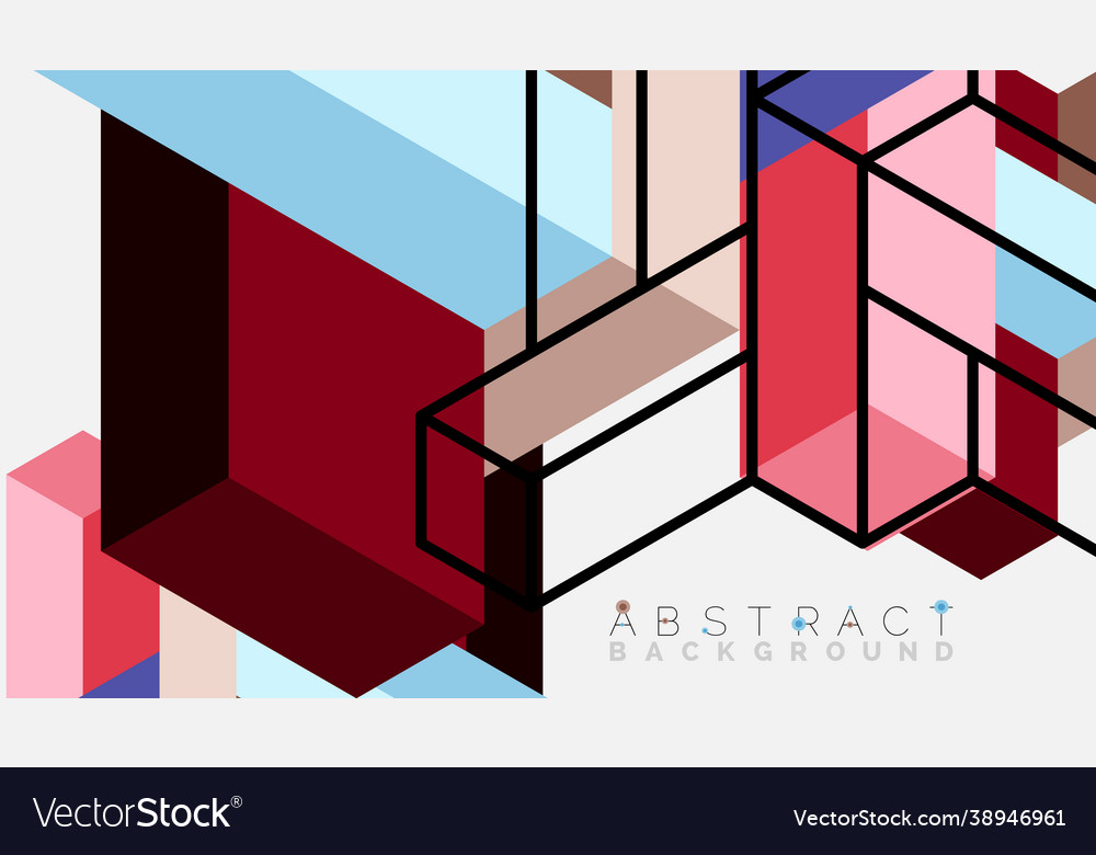 Abstract background 3d cubes cubic elements Vector Image