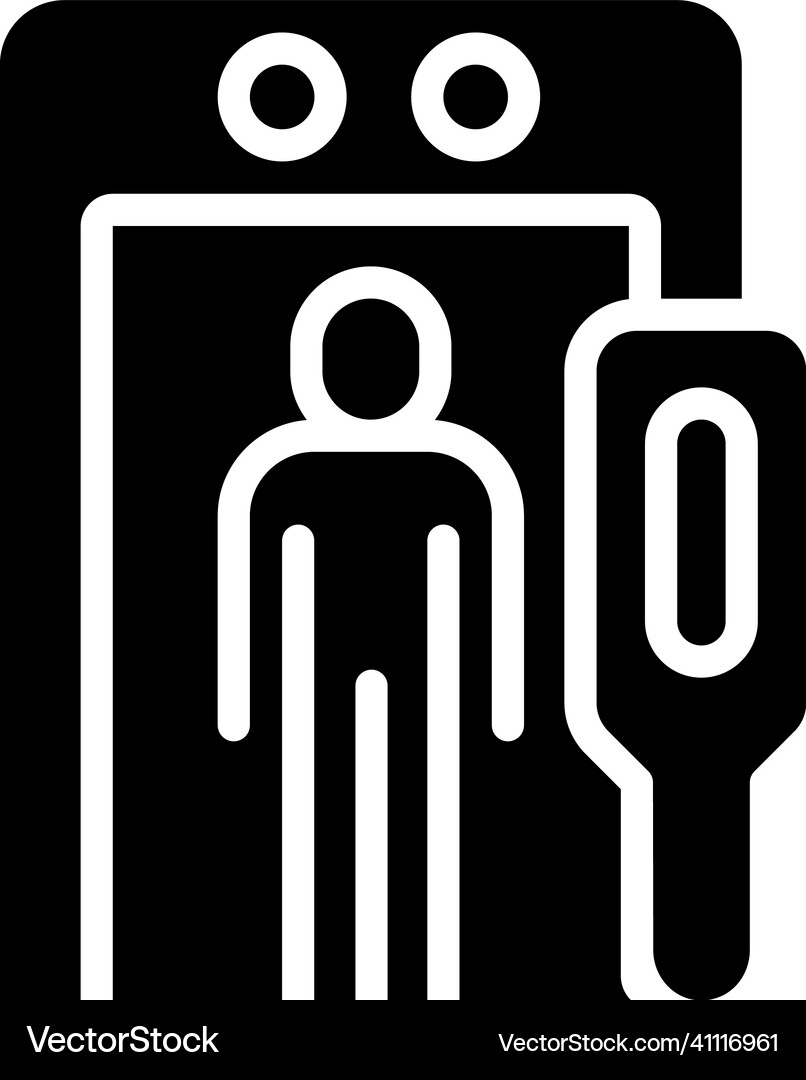 Airport border security black glyph icon Vector Image