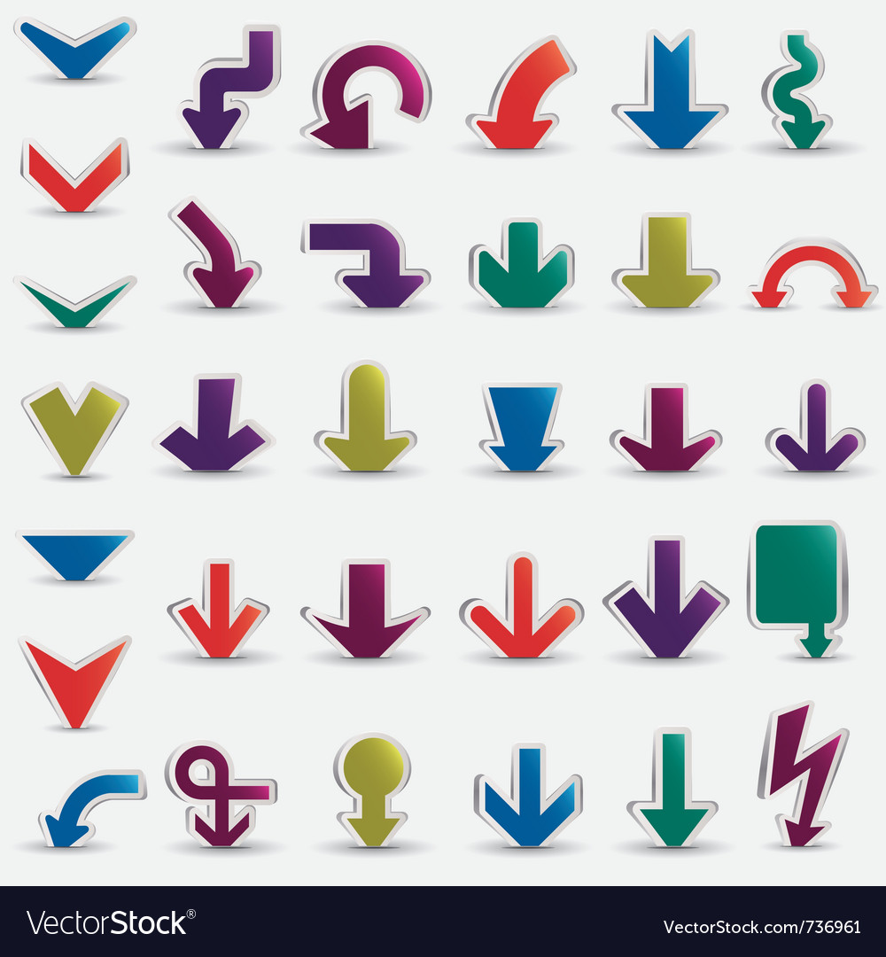 Arrows set Royalty Free Vector Image - VectorStock