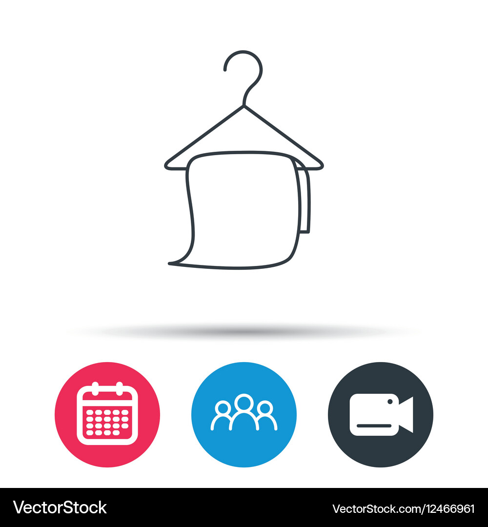 Bath towel icon cleaning service sign Royalty Free Vector