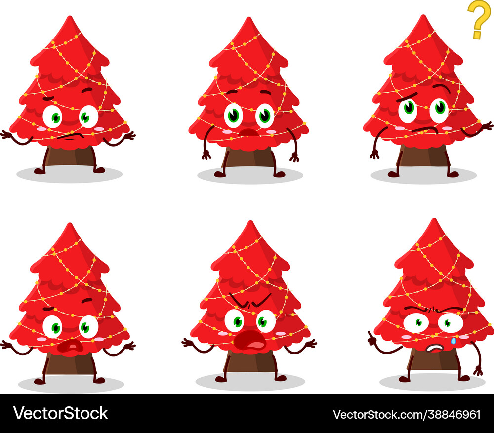 Cartoon character red christmas tree with what Vector Image
