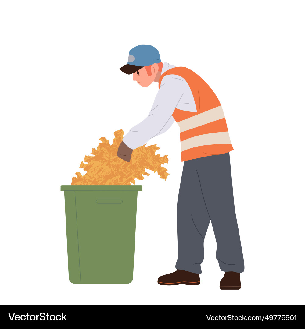 Communal cleaning service worker cartoon character
